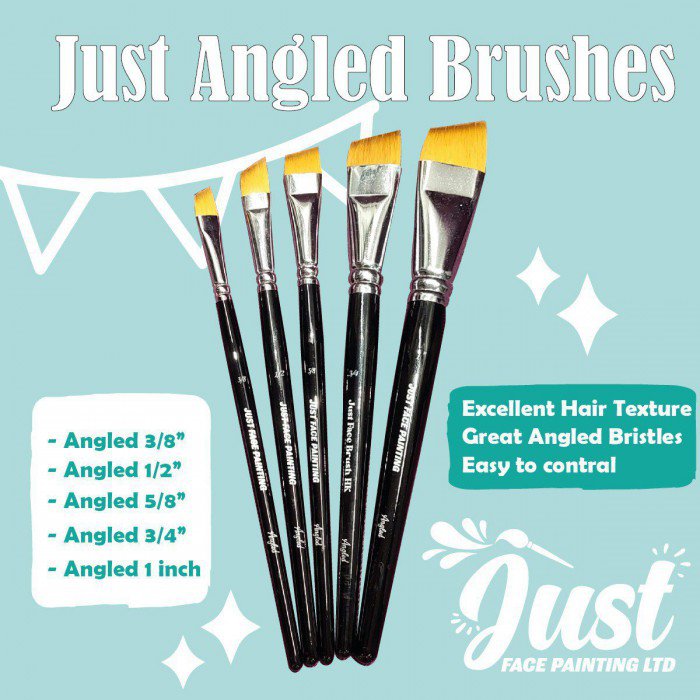 Just Angled Brushes (1pc / set of 5 pcs) - 3/8, 1/2, 5/8, 3/4, 1 inch ...