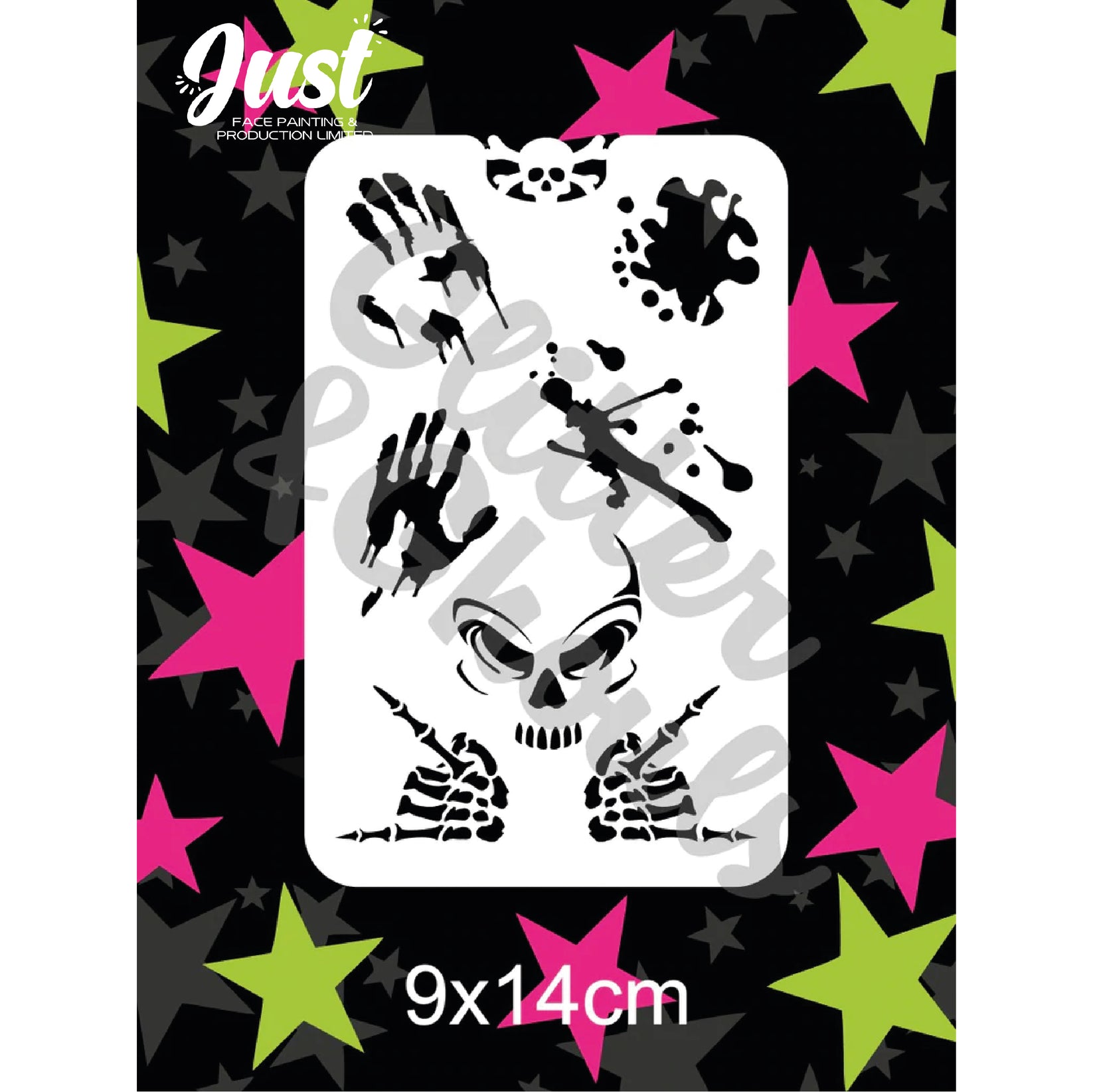 Glitter & Ghouls Stencils - SkeleBones – Just Face Painting and ...